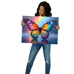 Rainbow Monarch Butterfly Poster - Colorful Nature Garden Theme Wall ...