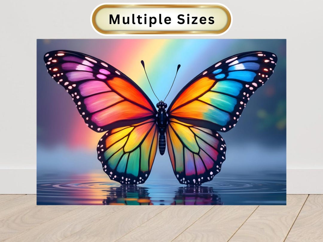 Rainbow Monarch Butterfly Poster - Colorful Nature Garden Theme Wall ...