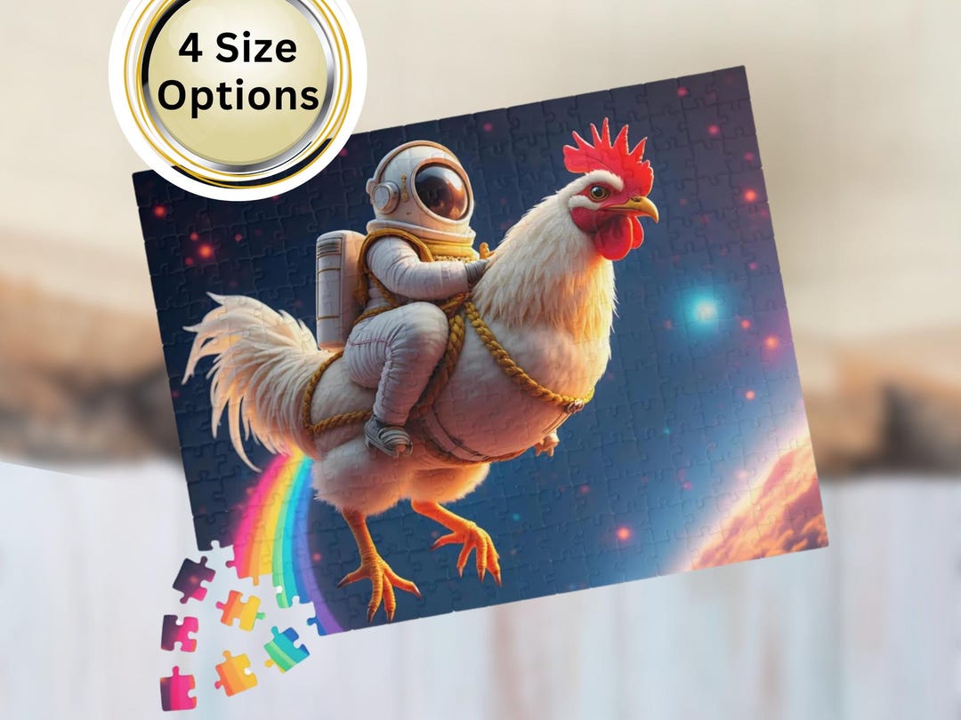 Astronaut Chicken Jigsaw Puzzle: Funny Farm Animals (100 to 1000 Pieces ...