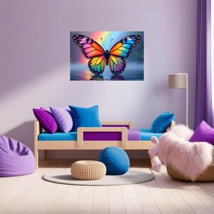 Rainbow Monarch Butterfly Poster - Colorful Nature Garden Theme Wall ...