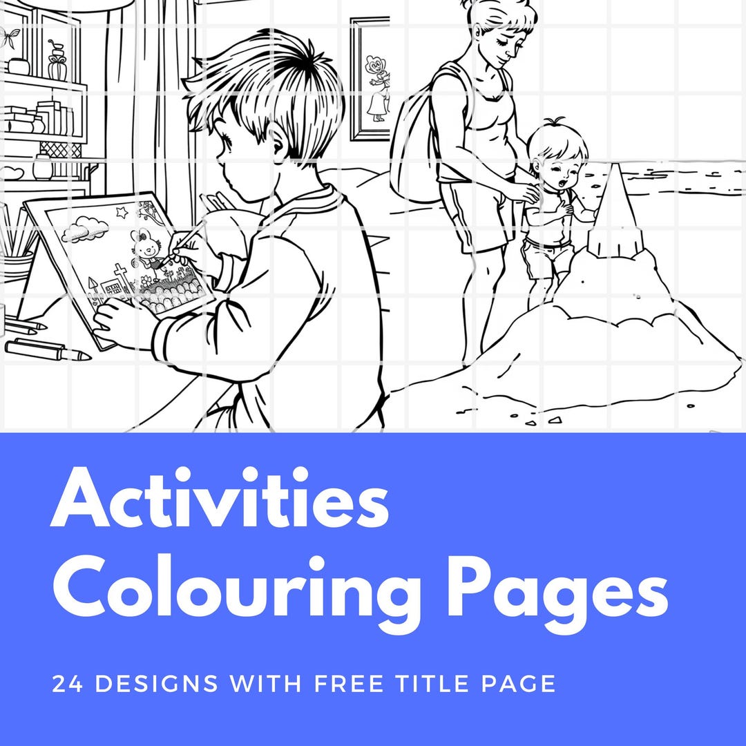 Activities Colouring Pages - 24 Designs With Free Front Cover - Keep ...