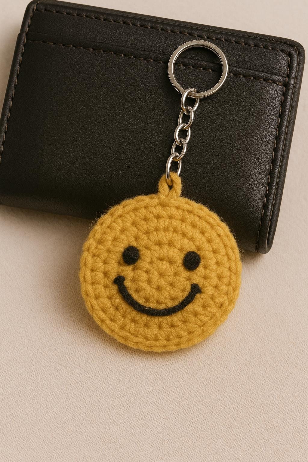 Smiley Face Keychain - Crochet Colorful, Kawaii Handmade Keychain ...