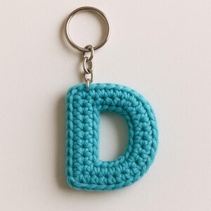 D Keychain, Personalized Crochet Keychain, Custom D Letter Keychain ...
