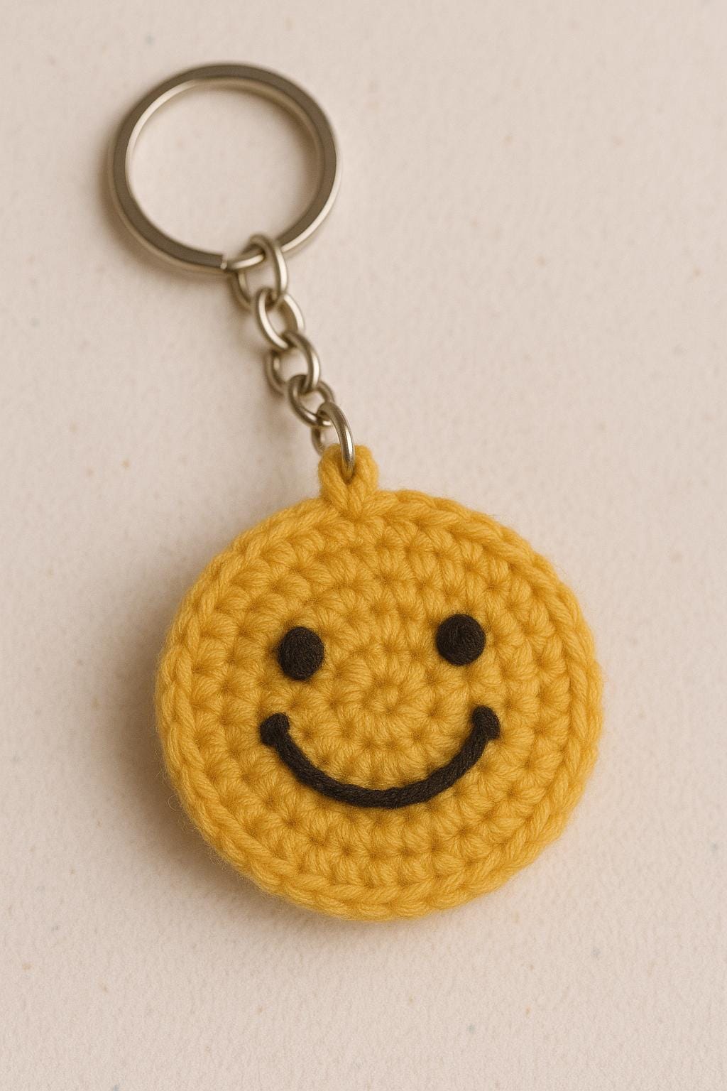 Smiley Face Keychain - Crochet Colorful, Kawaii Handmade Keychain ...
