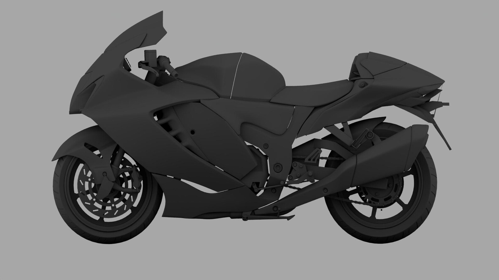 Suzuki Hayabusa 3D Model – Maya File | FBX/OBJ | High-detail Motorcycle ...