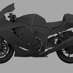 Suzuki Hayabusa 3D Model – Maya File | FBX/OBJ | High-detail Motorcycle ...