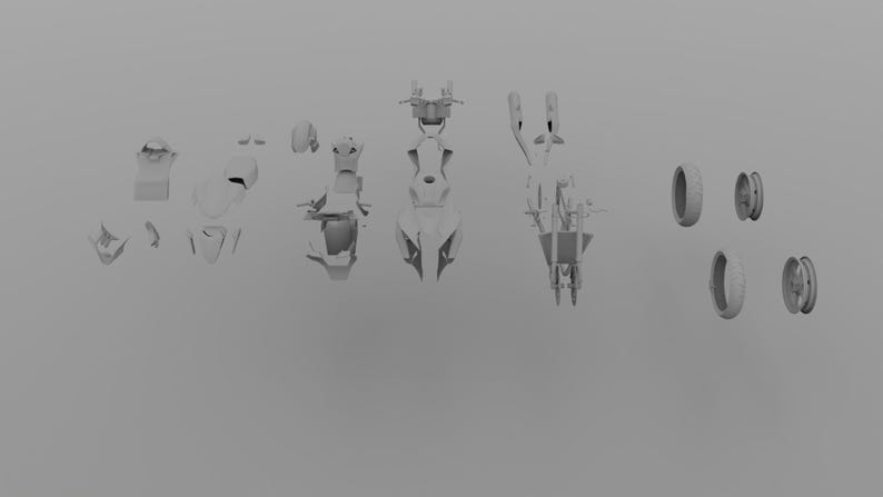 Suzuki Hayabusa 3D Model: Maya/fbx/obj Files, Blueprint Included - Etsy