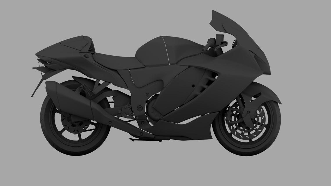 Suzuki Hayabusa 3D Model – Maya File | FBX/OBJ | High-detail Motorcycle ...