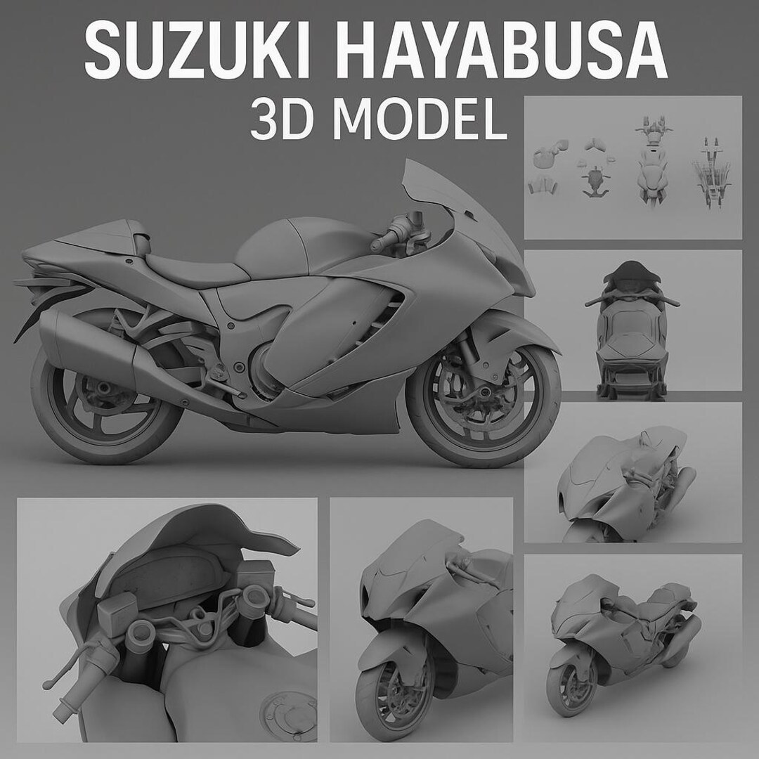 Suzuki Hayabusa 3D Model: Maya/fbx/obj Files, Blueprint Included - Etsy