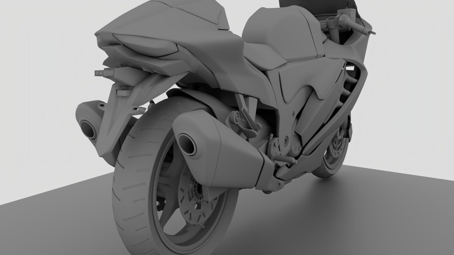 Suzuki Hayabusa 3D Model – Maya File | FBX/OBJ | High-detail Motorcycle ...