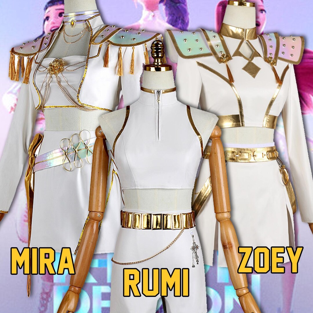 Kpop Demon Hunter Huntrix Costume Set – White Gold Outfit for Girls ...