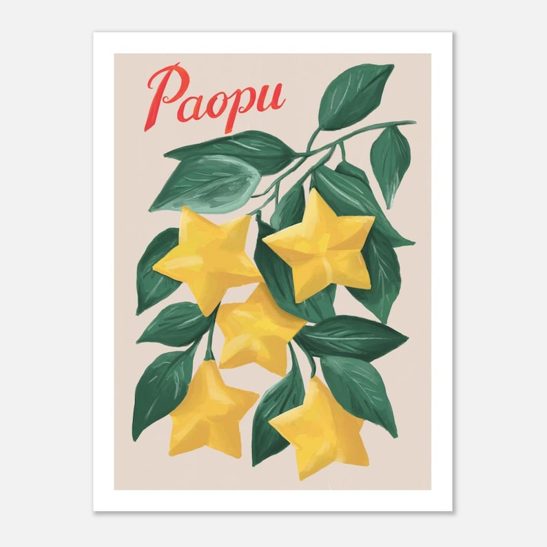 Kingdom Hearts Inspired: Paopu Fruit Print - Vintage Botanical Art ...