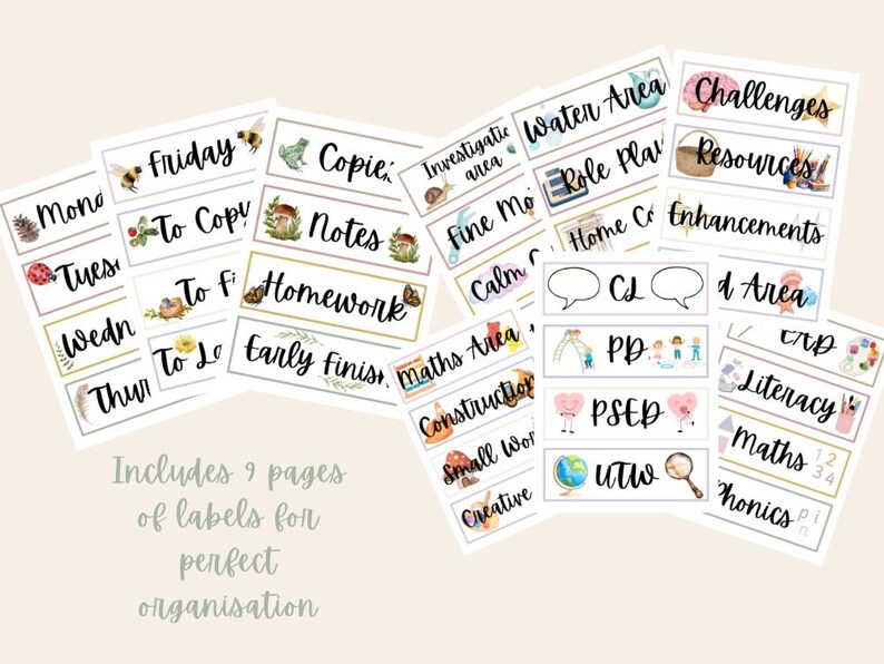 EYFS Tray Labels | Watercolour Classroom Organisation | Editable ...