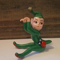 Vintage LEFTON Christmas Candy Cane MCM Ceramic Candy Cane Elf Elves ...