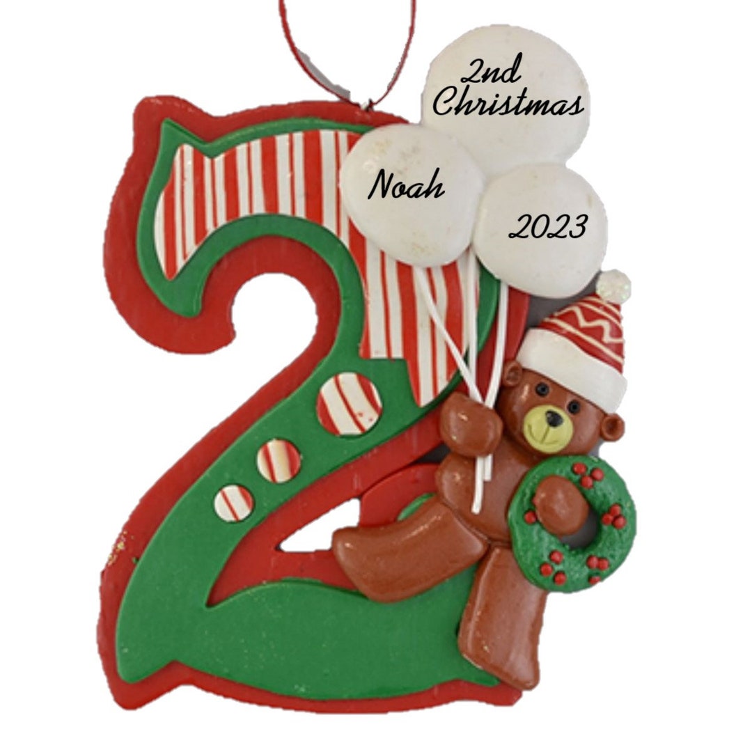 Second Christmas Personalized Christmas Ornament for Christmas or ...