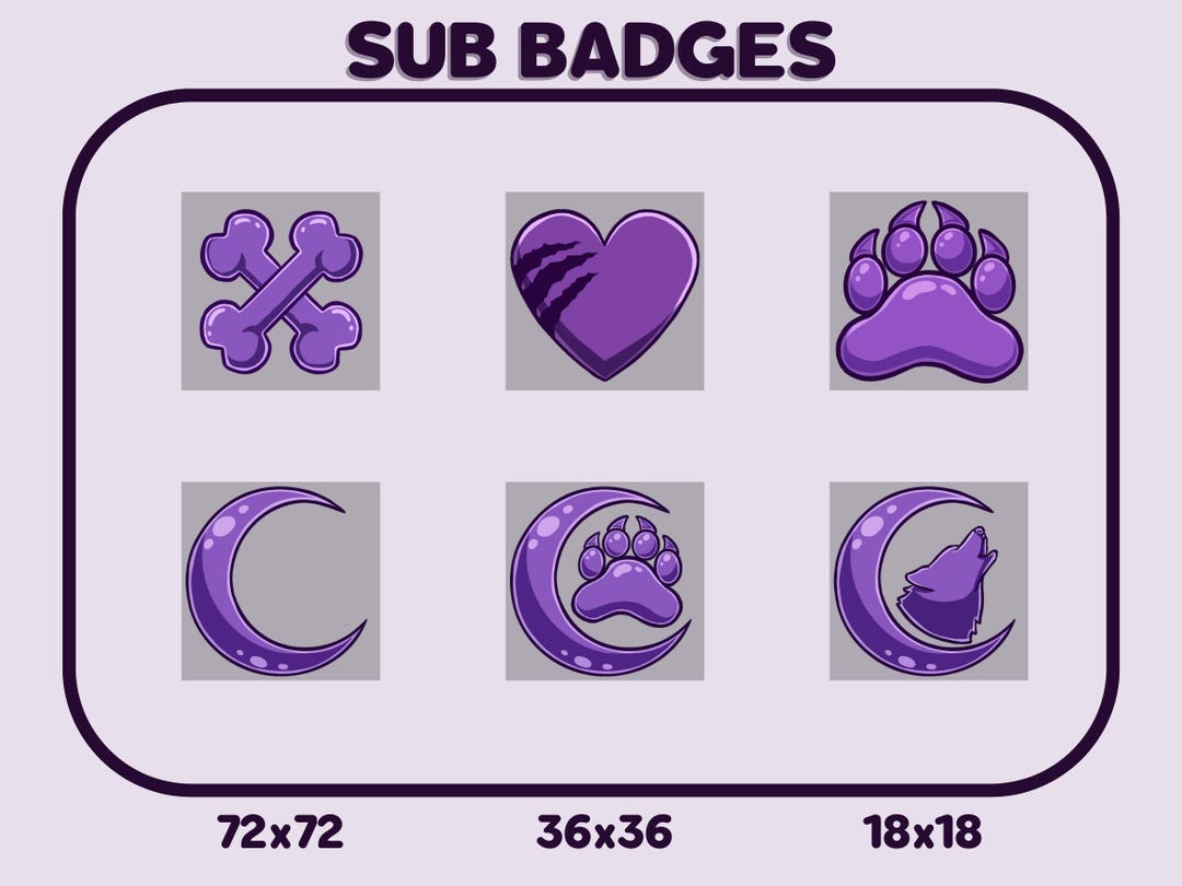 SUB BADGES Clawdeen Monster High Theme -- Twitch, Youtube, Streaming - Etsy
