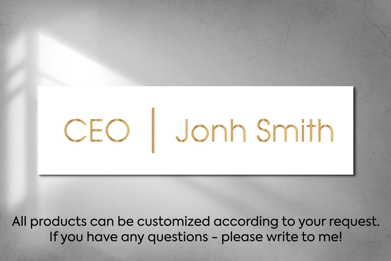 Custom Office Door Sign – Name & Title Plaque – Desk Name Plate – Suite ...