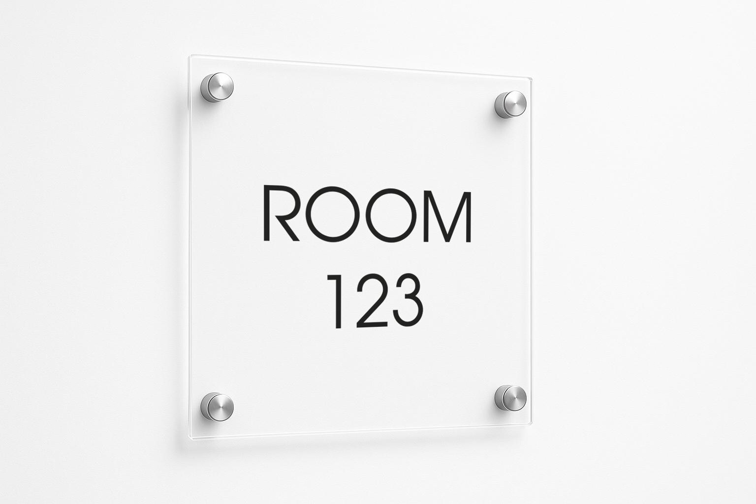 Modern Acrylic Room Number Sign: Custom Business Plaque - Etsy