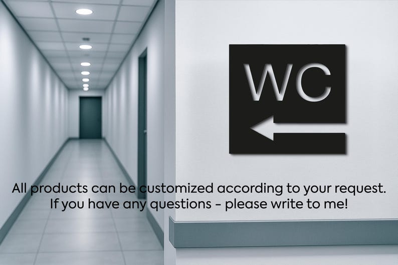 Modern Acrylic WC Restroom Sign – Customizable Office Decor - Etsy