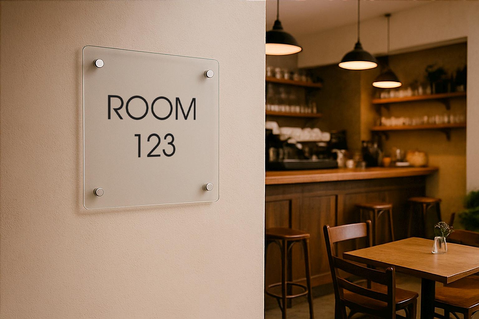 Modern Acrylic Room Number Sign: Custom Business Plaque - Etsy