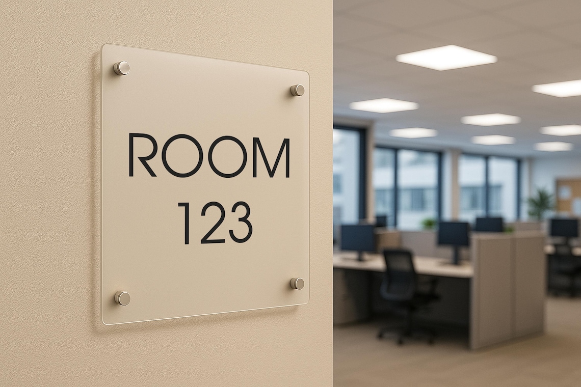 Modern Acrylic Room Number Sign: Custom Business Plaque - Etsy