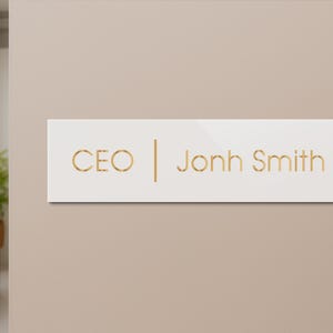 Custom Office Door Sign – Name & Title Plaque – Desk Name Plate – Suite ...