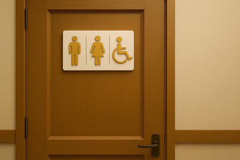 Restroom Acrylic Sign, Gold WC Signs, Business Plaque, Custom Signs ...