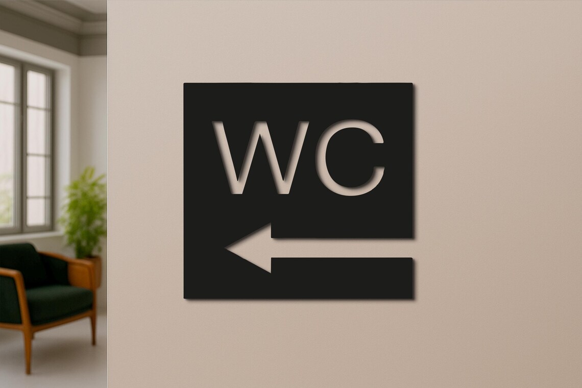 Modern Acrylic WC Restroom Sign – Customizable Office Decor - Etsy