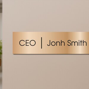 Custom Office Door Sign – Name & Title Plaque – Desk Name Plate – Suite ...