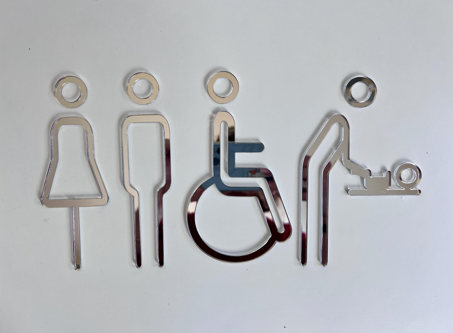 Modern Silver Restroom Sign – Acrylic Bathroom Icons - Etsy