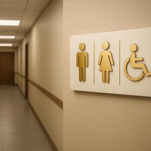 Restroom Acrylic Sign, Gold WC Signs, Business Plaque, Custom Signs ...