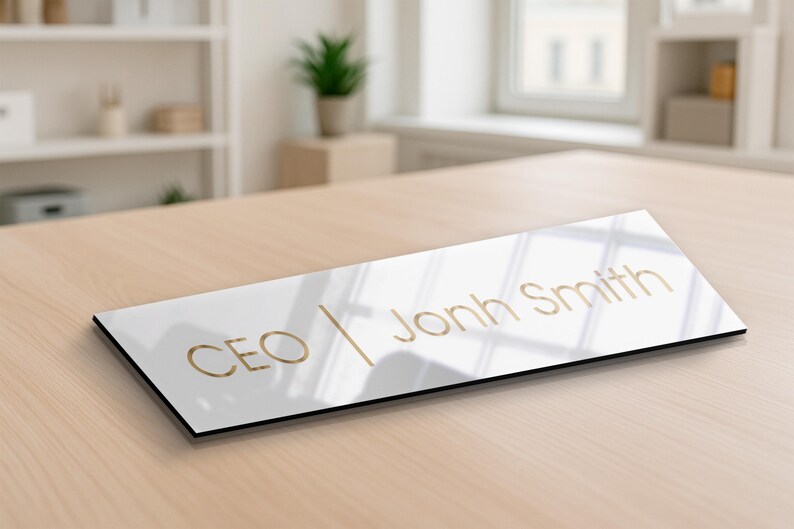 Custom Office Door Sign – Name & Title Plaque – Desk Name Plate – Suite ...