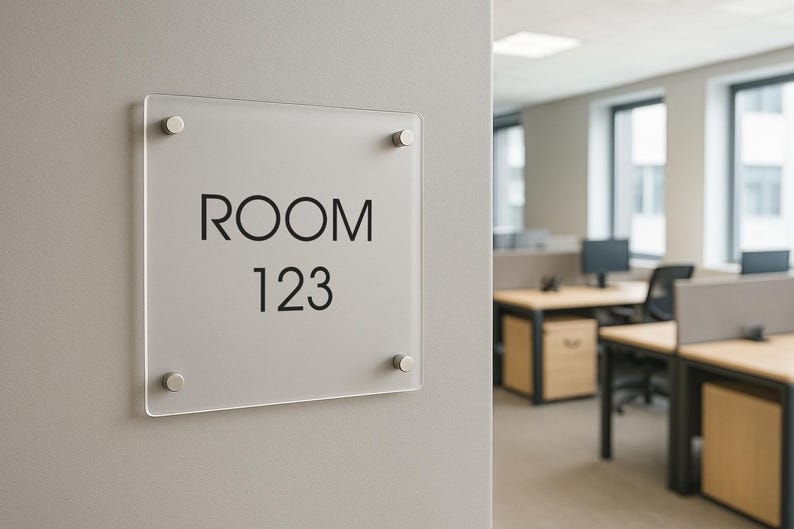 Modern Acrylic Room Number Sign: Custom Business Plaque - Etsy