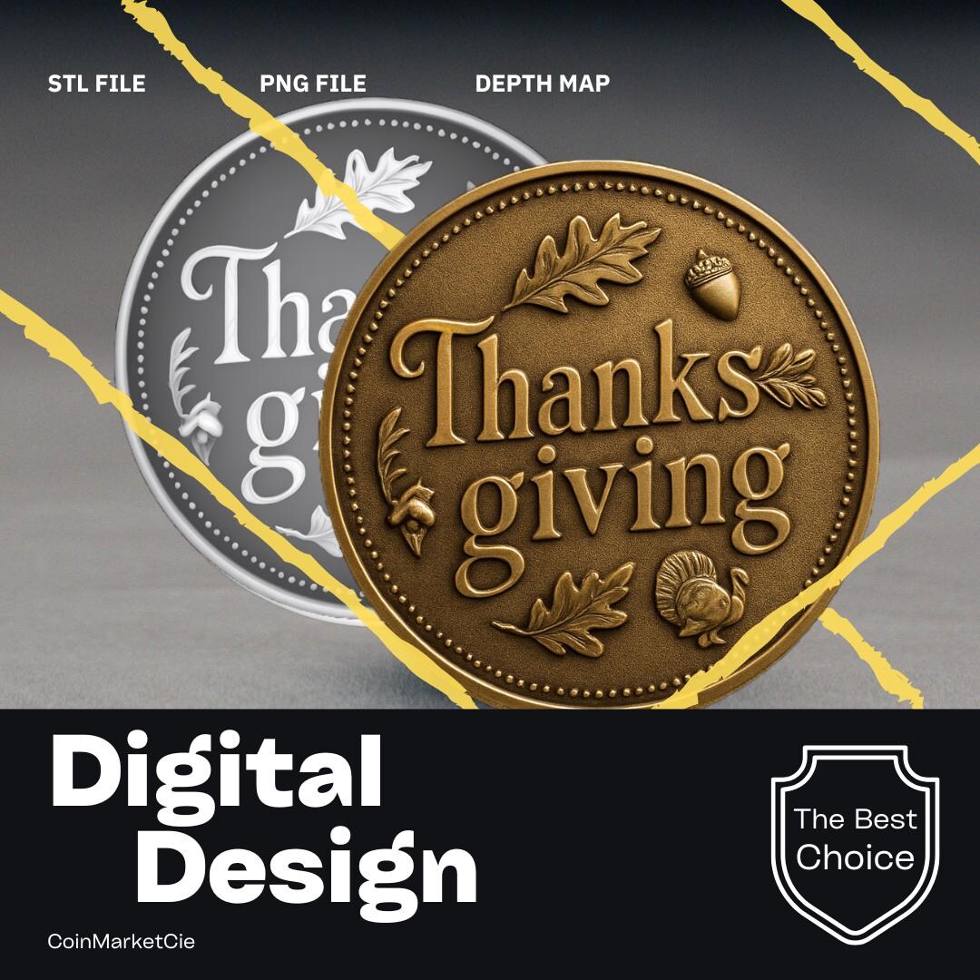 Thanksgiving Coin Laser Engraving File, CNC 3D Print (digital Download ...