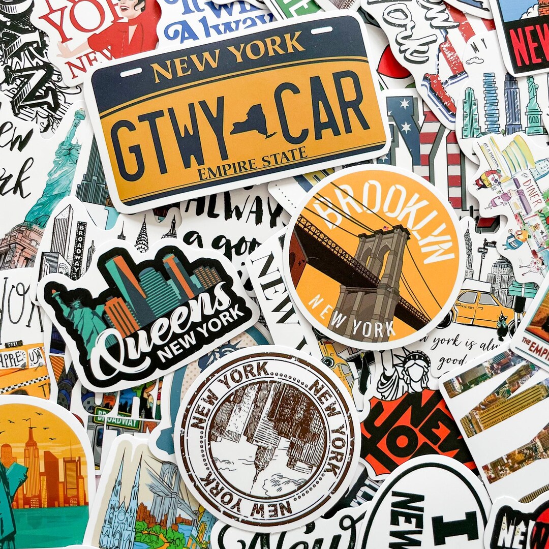 50 Random New York City Stickers, NYC Landmark Stickers, Times Square ...