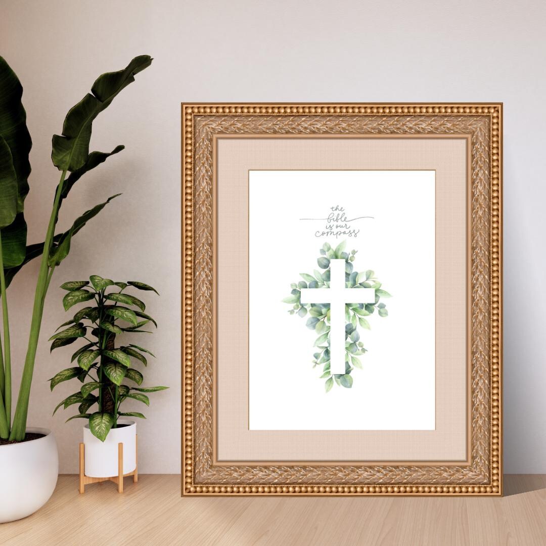 The Bible is Your Compass - 5x7 Christian Wall Art Printable | Faith ...