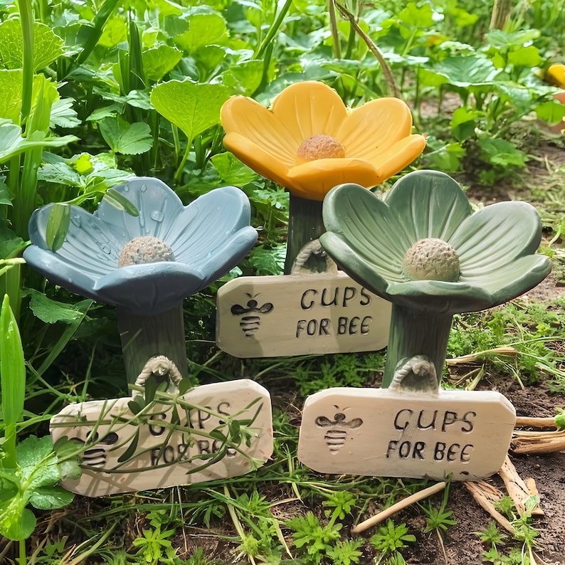 Colorful Resin Butterfly and Bee Water Station – Garden Pollinator ...