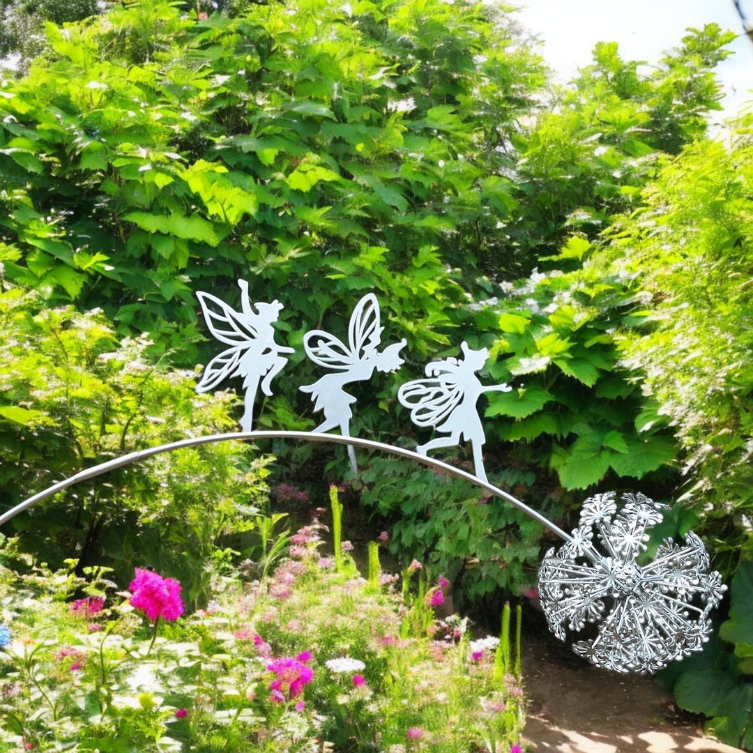 Steel Wire Fairy Sculpture – Dandelion Garden Decor - Etsy