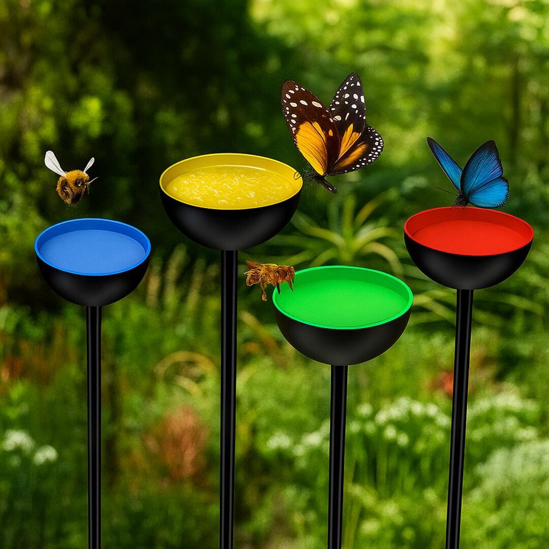 Colorful Bee Watering Station Set: Garden Bowls for Pollinators - Etsy