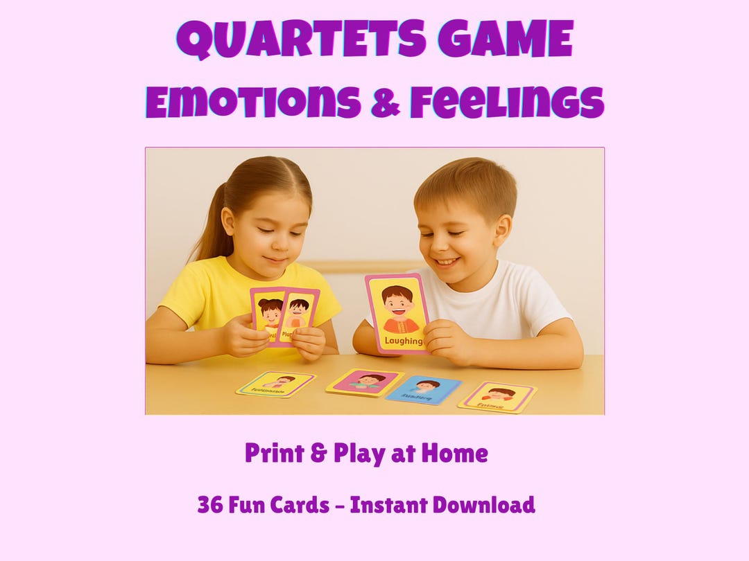 Emotions & Feelings Quartets Card Game for Kids – Fun Printable Social ...