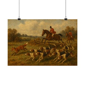 Vintage Fox Hunt Scene | Museum Quality Matte Print |oil Painting Print ...