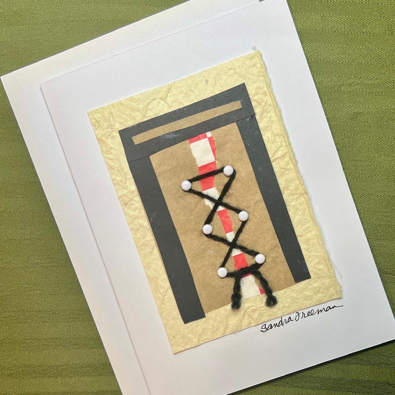 Handmade Abstract Art Cards: Mixed Media Collage Set of 3 - Etsy