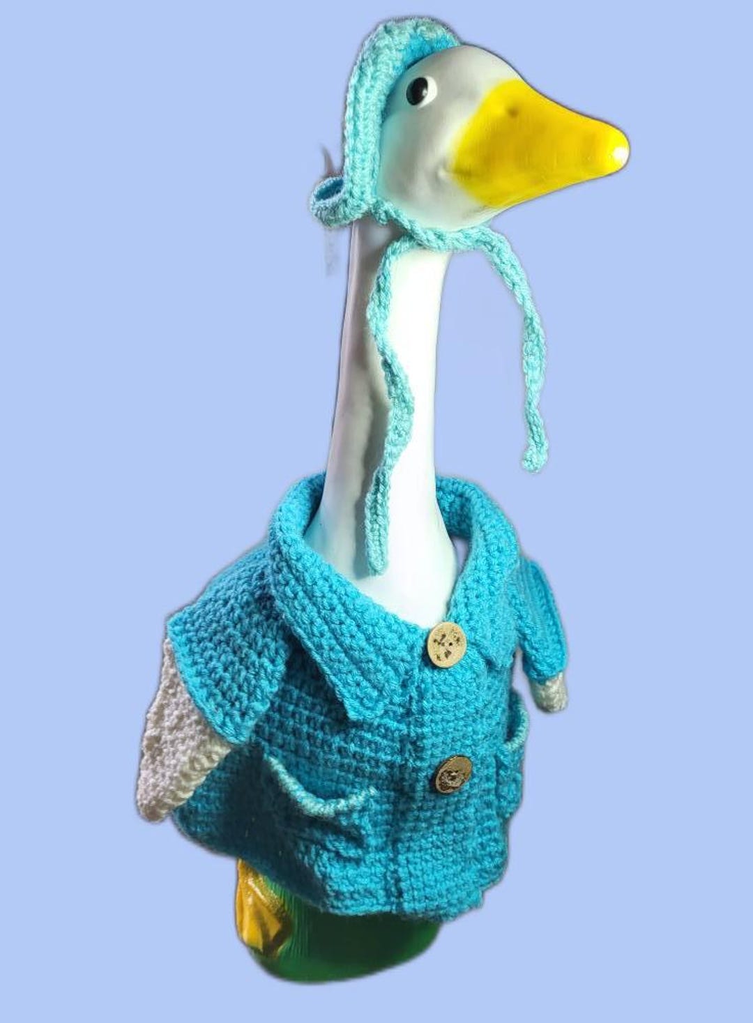 Porch Goose Turquoise Raincoat, Porch Goose Crochet Raincoat, Garden ...