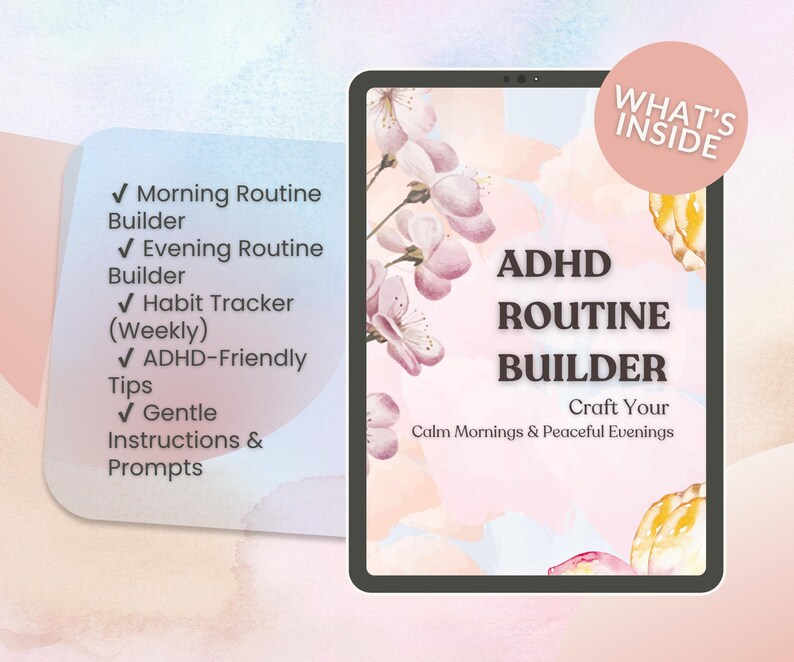 ADHD Routine Builder and Habit Tracker PDF | Morning and Evening Ritual ...