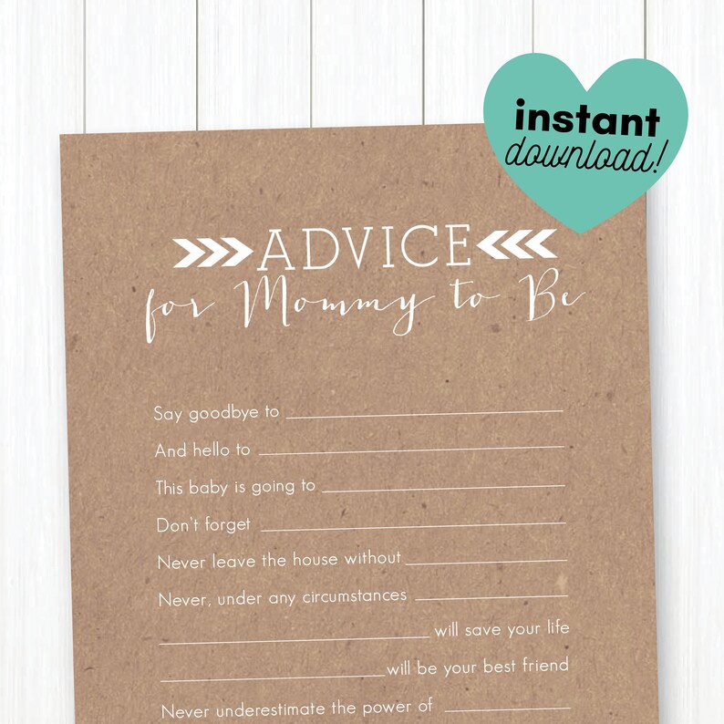 Kraft Paper Advice for Mom-to-be Baby Shower Game - Etsy