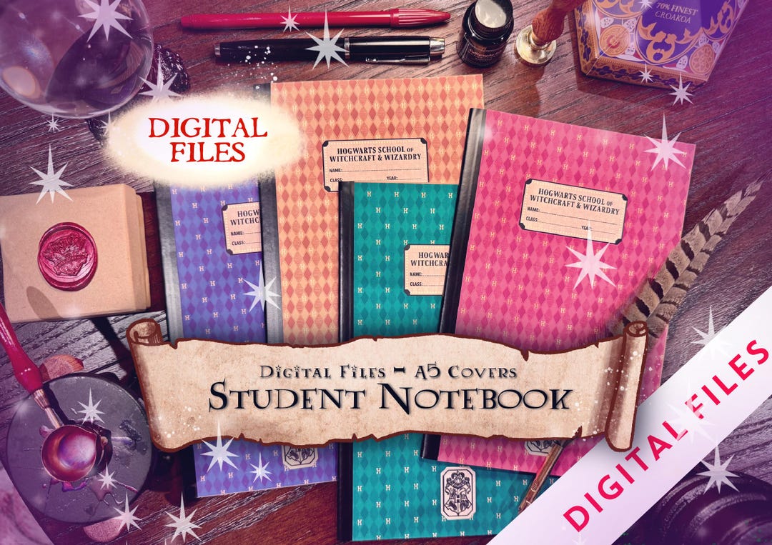 School Notebook - (digital Files) Wizarding School, Magical Student ...