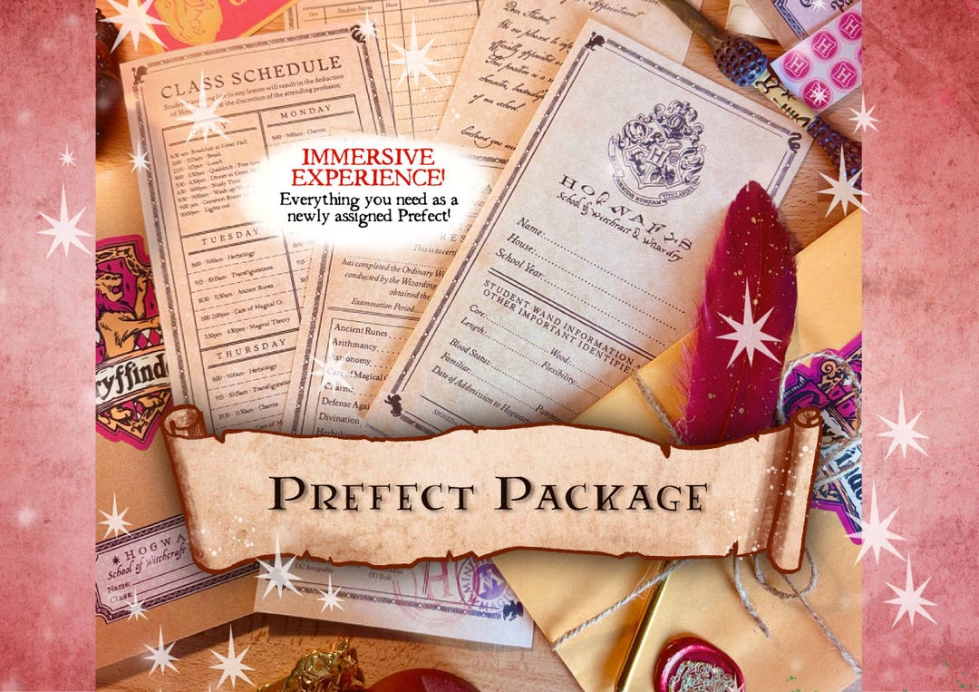 Wizarding Prefect Bundle - HP Wizard School Letter, Envelope and Quill ...