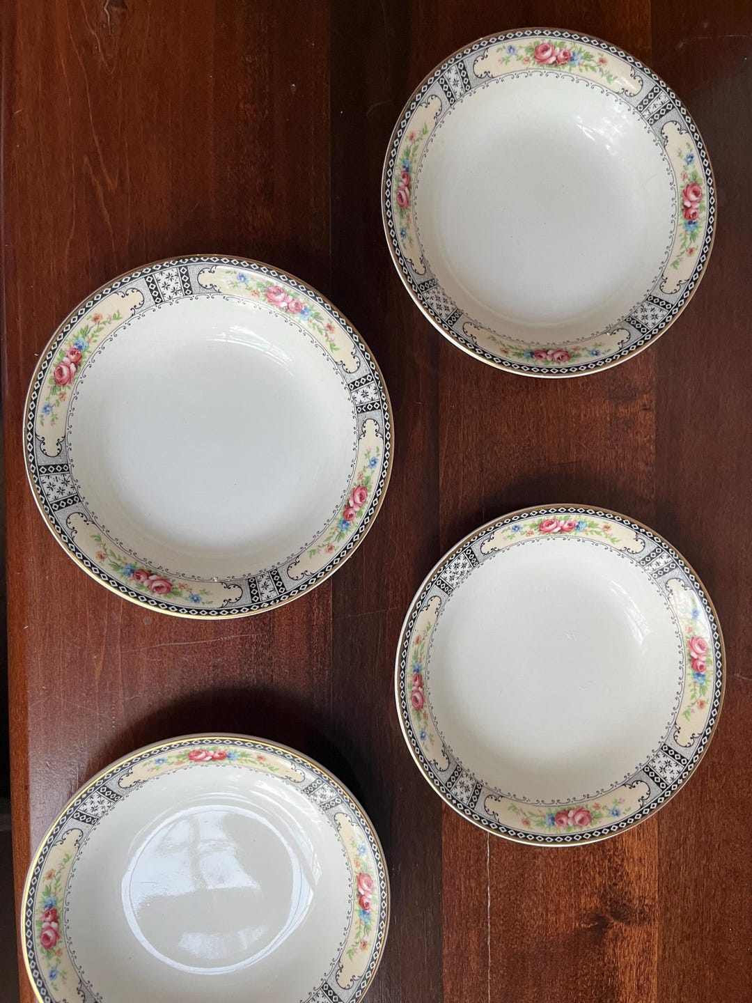 Centennial: Harvard by Grindley, Floral Border Decor, Black & White ...