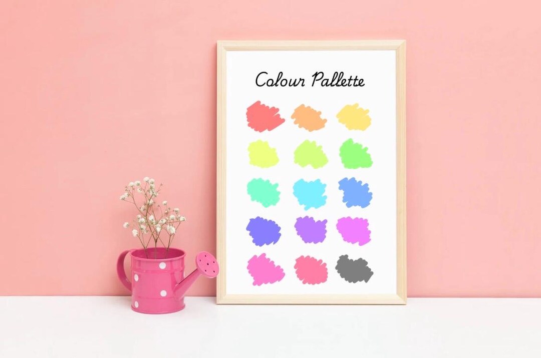 Colour Pallet Print, Wall Art, Home Decor,children Bedroom Art, - Etsy