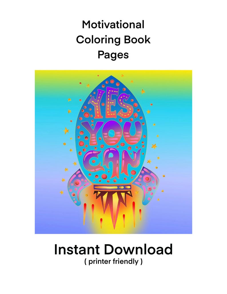 Motivational Coloring Book Pages - Etsy
